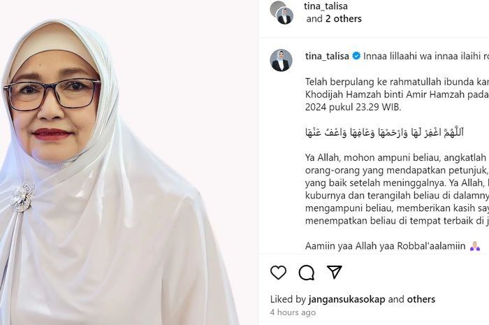 Innalillahi, Tina Talisa Sampaikan Kabar Duka - Semua Halaman - Ntvnews.id