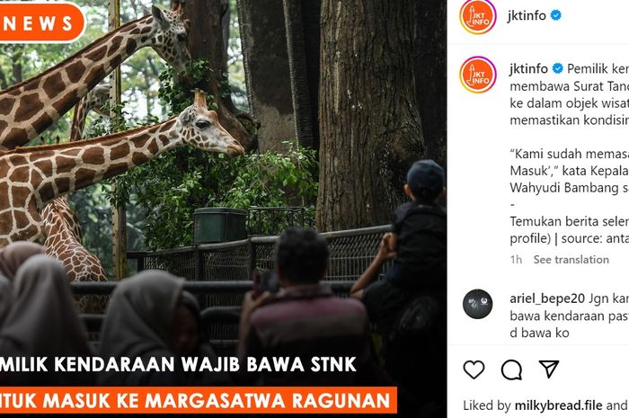 Dear Warga Jabodetabek, Masuk Ragunan Sekarang Wajib Bawa STNK - Semua ...