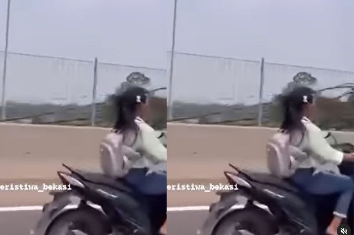 Tampang Wanita Tunggangi Motor Masuk Tol Bikin Geleng-geleng - Ntvnews.id
