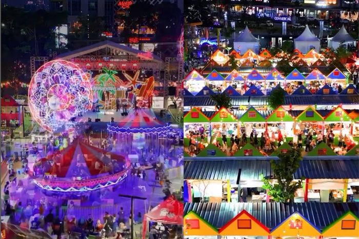 Indahnya Pasar Senggol di Summarecon Mall Bekasi Dilihat dari Drone ...