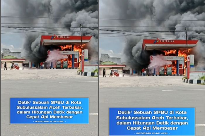 Kebakaran Mengerikan Melanda Pom Bensin di Aceh, Api Berkobar Besar ...