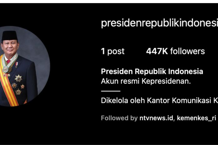Istana Bikin Akun Instagram Resmi Presiden Prabowo: @presidenrepublikindonesia - Ntvnews.id