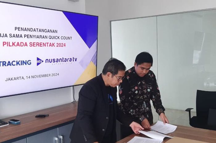 Nusantara TV dan Poltracking Teken MoU Penyiaran Quick Count Pilkada Serentak 2024 - Ntvnews.id