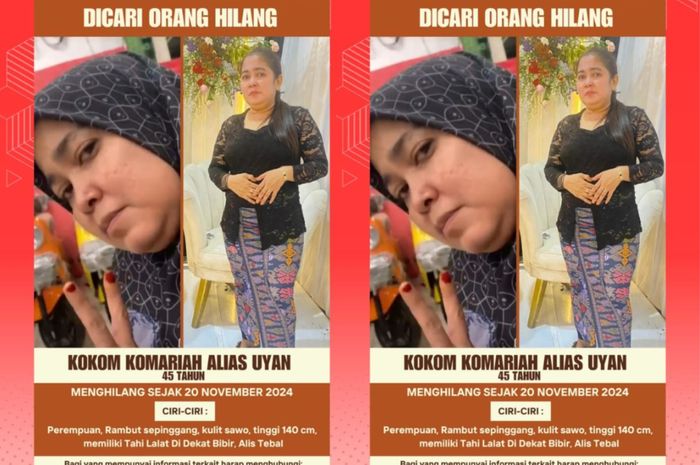Info Orang Hilang! Kokom Wanita 45 Tahun Menghilang Pergi dari Rumah ...