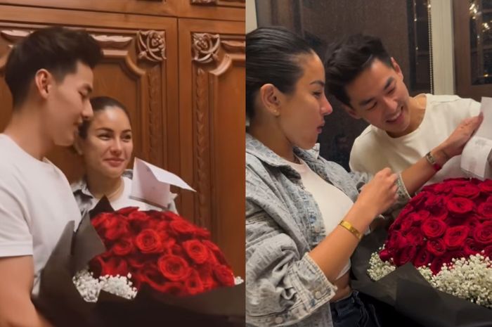 Nikita Mirzani Ciuman dengan Matthew Gilbert Usai Diberi Bunga - Ntvnews.id