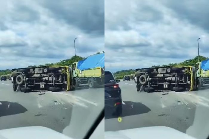 Truk Terbalik di Tol Jagorawi, Lalu Lintas Macet - Ntvnews.id
