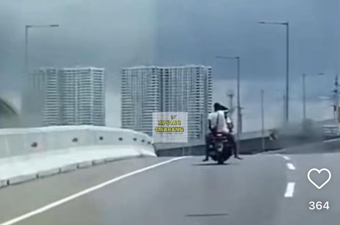 Viral Motor Bonceng 3 Masuk Tol Cikampek, Polisi Buka Suara - Ntvnews.id