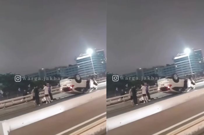 VIDEO: Kecelakaan Mengerikan Mobil Sampai Terbalik di Tol Grogol ...