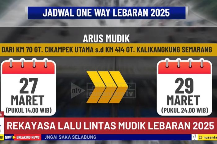 Jadwal Arus Mudik dan Arus Balik Lebaran 2025: Oneway, Contraflow, dan Ganjil Genap - Ntvnews.id