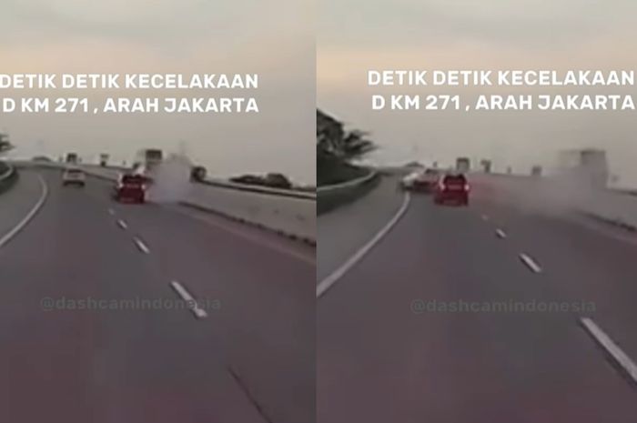 Kecelakaan di Tol KM 271 Arah Jakarta, Fortuner Putih Tabrak Pembatas Jalan Sampai Ringsek ...