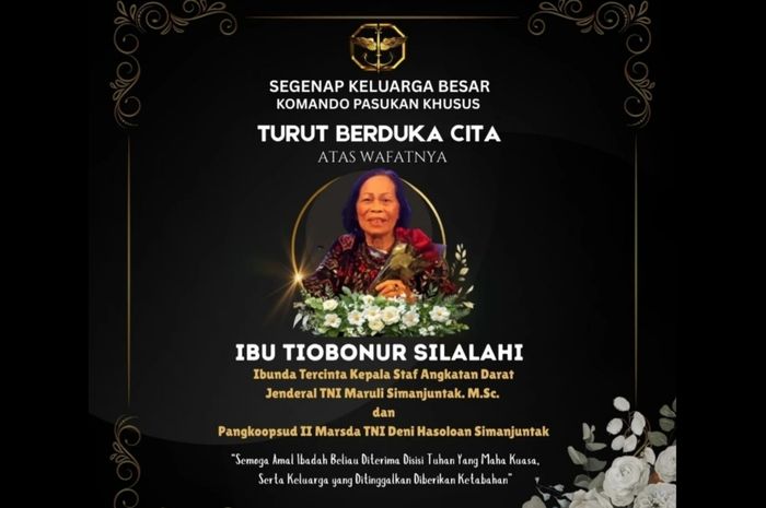 Ibunda KSAD Jenderal TNI Maruli, Tiobonur Silalahi Meninggal di RS Kawaluyan Pangandaran ...