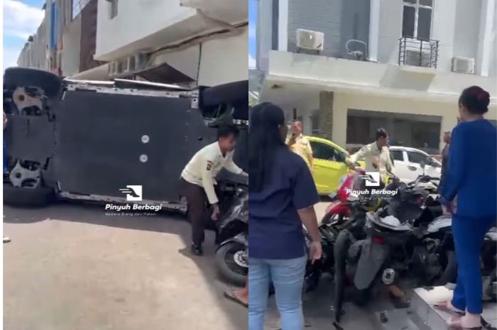 Emak-emak Bawa Chery J6 Hantam Puluhan Motor Sampai Terbalik - Ntvnews.id