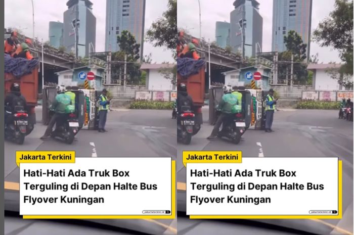 VIDEO: Truk Box Terguling di Flyover Kuningan - Ntvnews.id