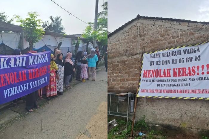 Warga Depok Gelar Aksi Tolak Pembangunan Gereja di Kalibaru - Ntvnews.id