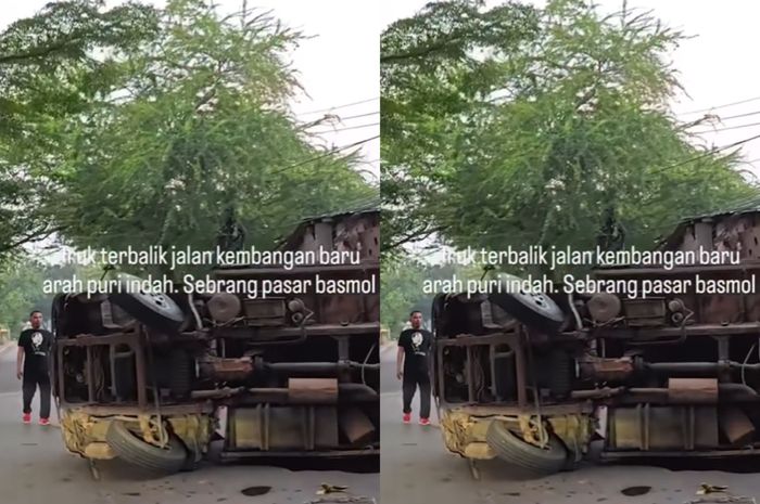 Kecelakaan Truk Tronton Terbalik di Kembangan, Lalu lintas Macet - Ntvnews.id