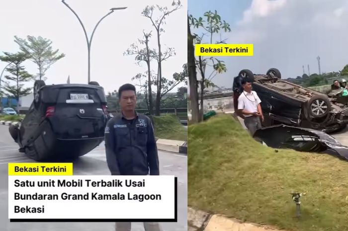 Kecelakaan Mobil Sampai Terbalik Kejutkan Warga Bekasi Siang Ini ...