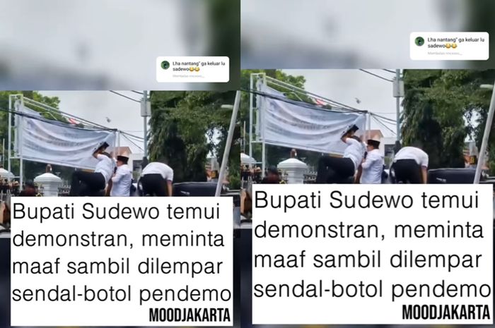 VIDEO: Saat Sendal dan Botol Nyaris Kenai Badan Bupati Pati - Ntvnews.id