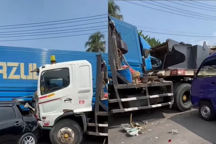 6 Kendaraan Tabrakan Beruntun di Sukabumi, Lalu Lintas Lumpuh Total - Ntvnews.id