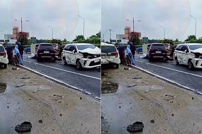 Kronologi Mobil Pick Up Hilang Kendali dan Nabrak Xpander, Traga dan Xenia di Tol Bandara Soetta ...