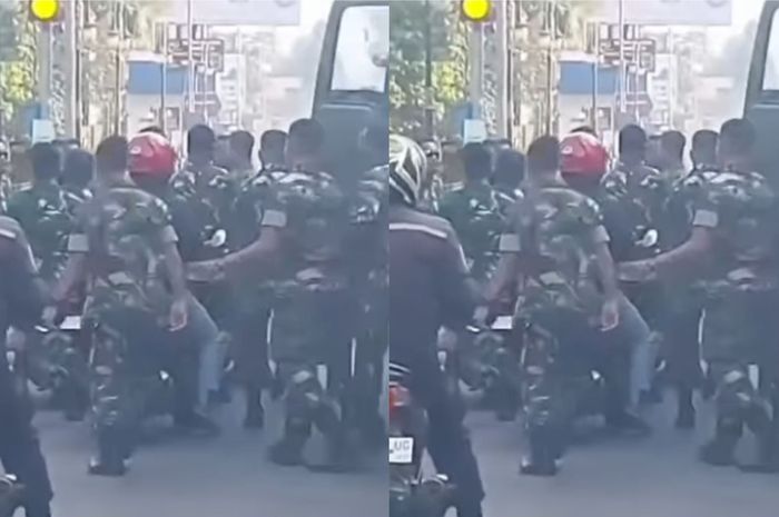 Ormas GPK Geber Knalpot di Dekat Truk TNI yang Bawa Anggota Yonif 403 di Magelang - Ntvnews.id